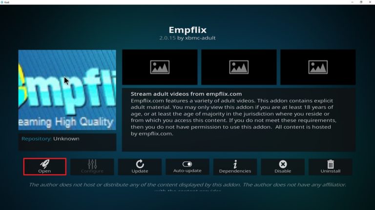 Install Empflix Kodi Addon